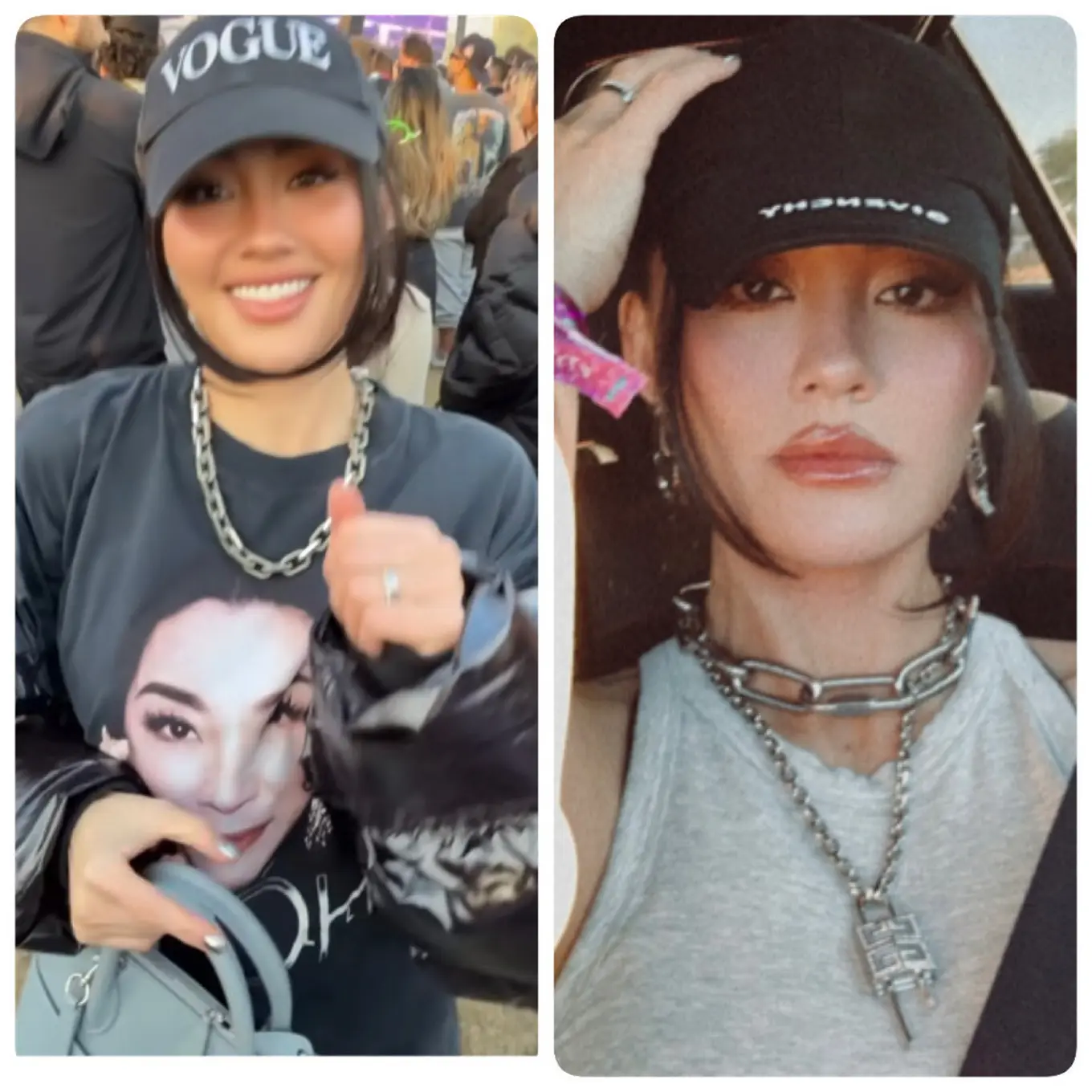 6 Potret Gaya Agnez Mo Serba Balenciaga saat Nonton Konser Coachella, Festival Musik dengan ...