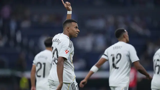 Gol Perdana Kylian Mbappe dengan Nomor 10 Real Madrid - Bola Liputan6.com
