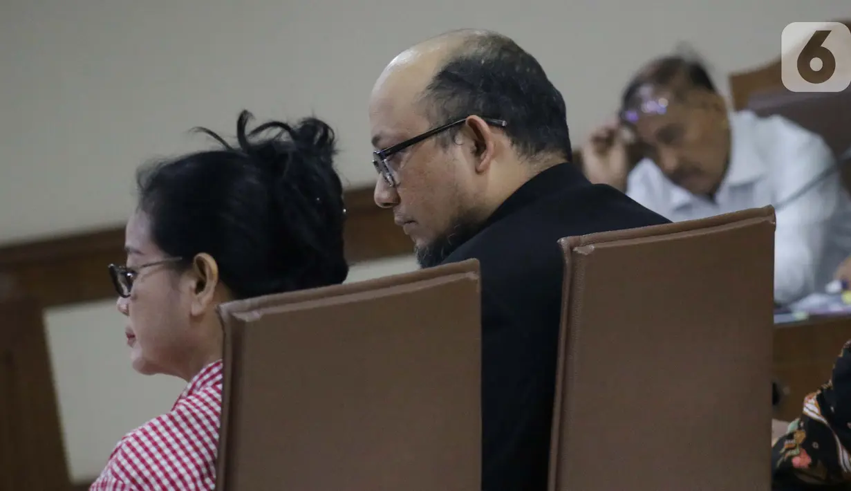 FOTO: Novel Baswedan dan Miryam S Haryani Bersaksi di Sidang Markus Nari - Foto Liputan6.com
