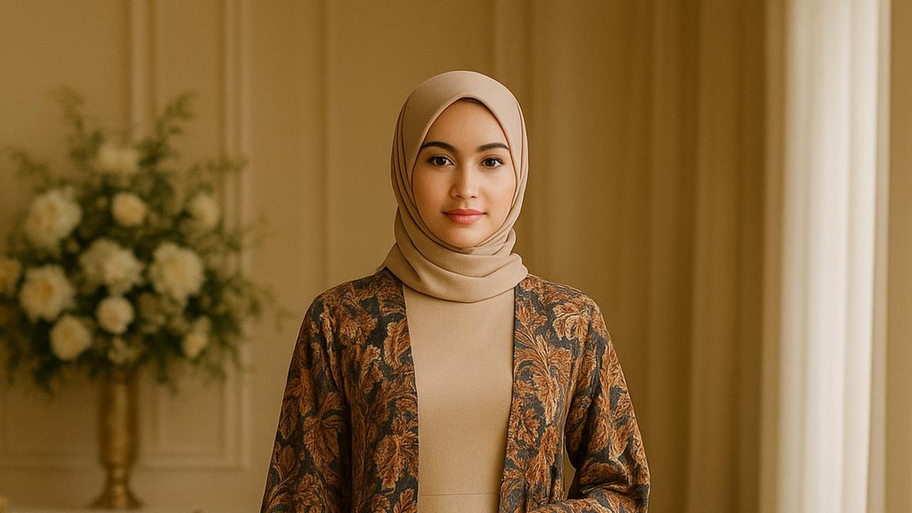 8 Model Long Dress Polos Kombinasi Outer Kimono Terbaru 2025, Tampil ...