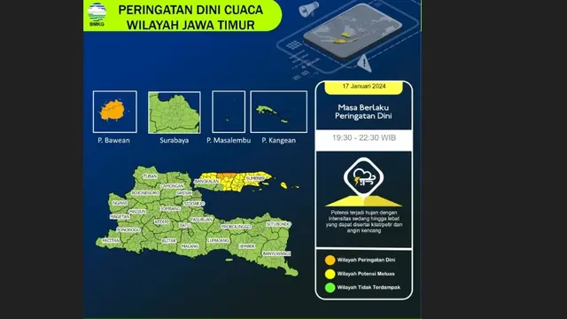 Jatim Masuki Puncak Musim Hujan, BMKG Juanda Imbau Waspadai Cuaca Ekstrem Sepekan ke Depan ...