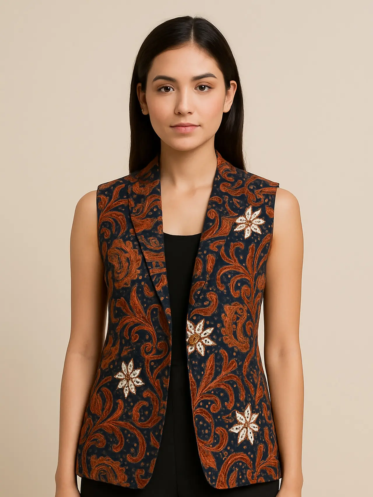 10 Contoh Model Outer Batik Kekinian Tanpa Lengan Terbaru 2025, Bikin ...