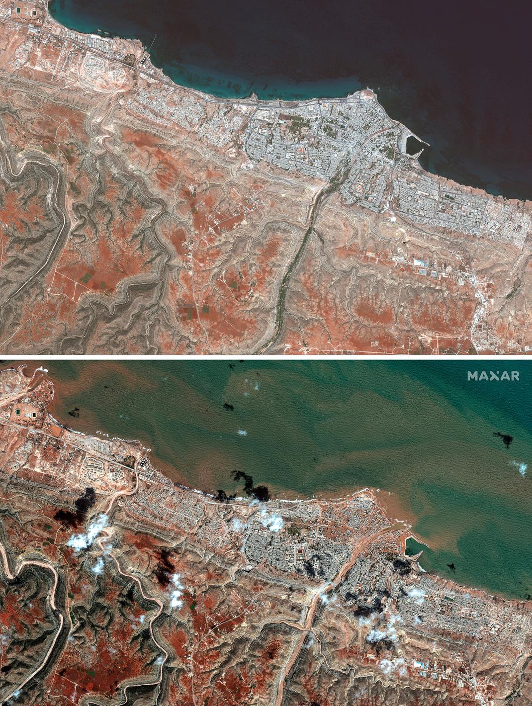 Citra Satelit Potret Kondisi Sebelum dan Sesudah Banjir Terjang Libya