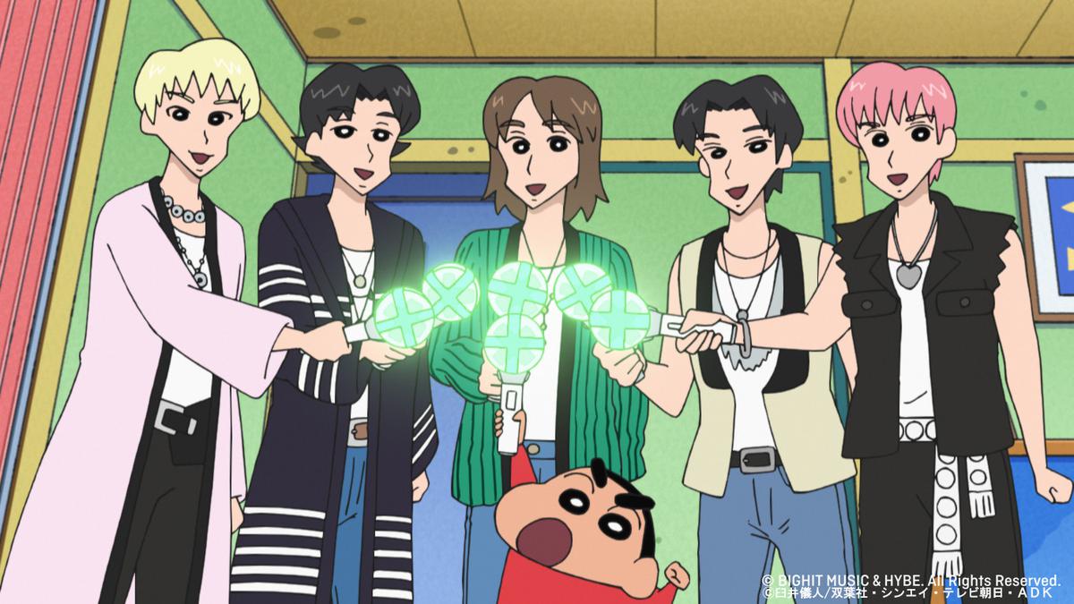 TXT Muncul di Animasi Shinchan, Bikin MOA Heboh dan Misae Tersipu-sipu