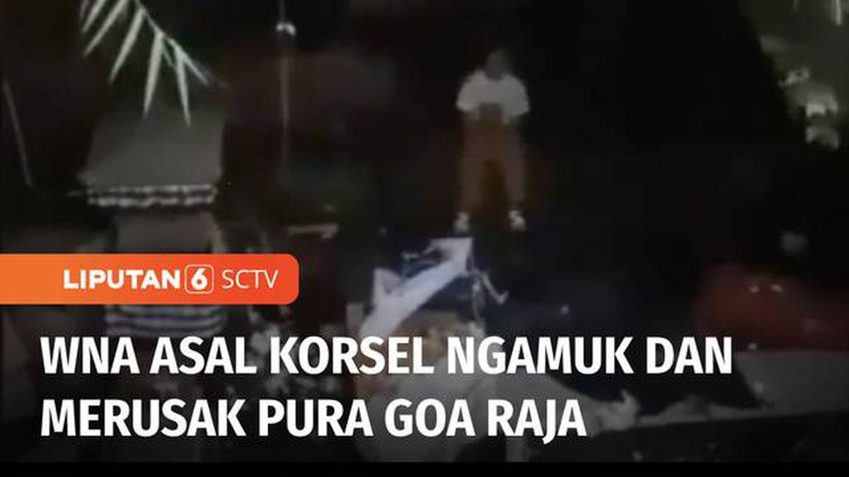 VIDEO: Viral! WNA Asal Korea Selatan Merusak Pura Goa Raja Saat Warga ...