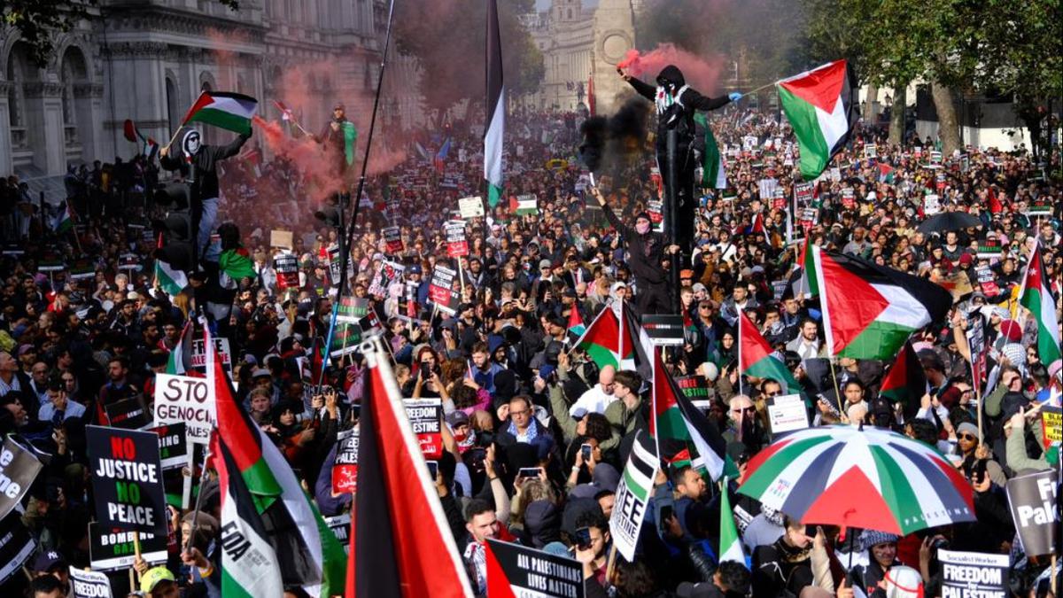 300 Ribu Orang Hadiri Aksi Damai Bela Palestina di London - Global Liputan6.com
