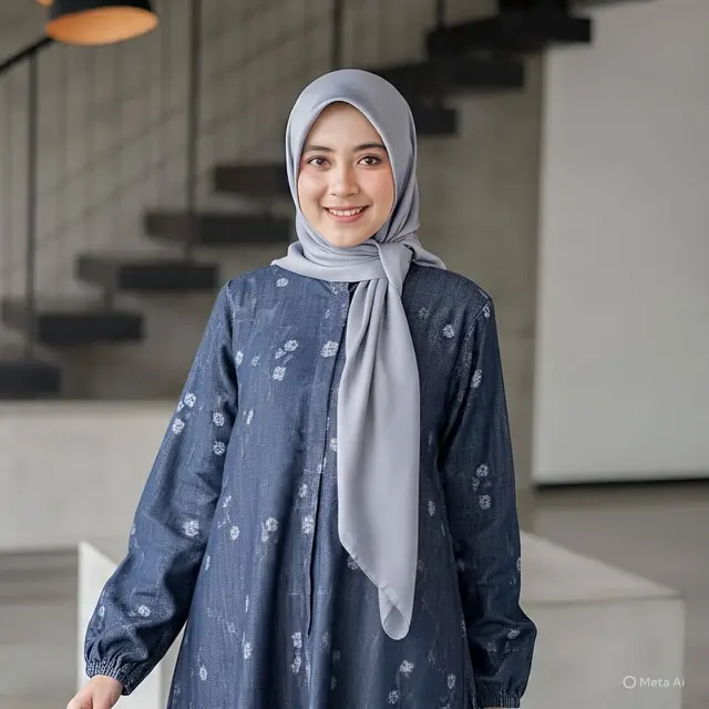 9 Model Gamis Bahan Jeans untuk Remaja Kekinian, Tampil Mix & Match di ...