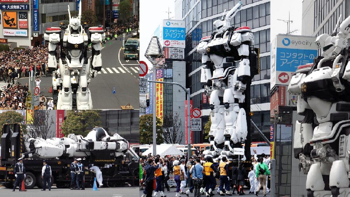 Robot Patlabor Setinggi Gedung 5 Lantai Ramaikan Jalanan Tokyo