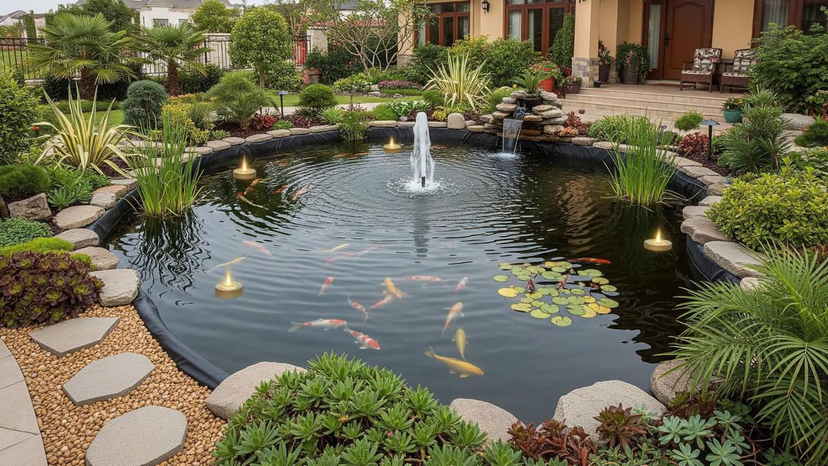 8 Ide Kolam Ikan Depan Rumah yang Tetap Cantik Saat Musim Kemarau ...