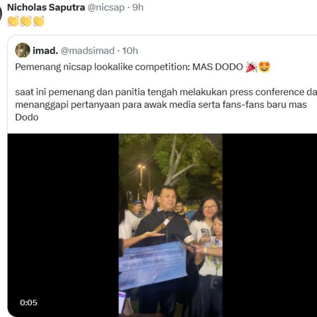 Siapa Pemenang Lomba Mirip Nicholas Saputra?