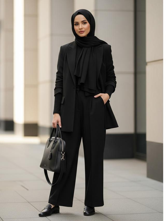 7 OOTD Hijab Serba Hitam yang Bikin Look Makin Classy, Inspirasi ...
