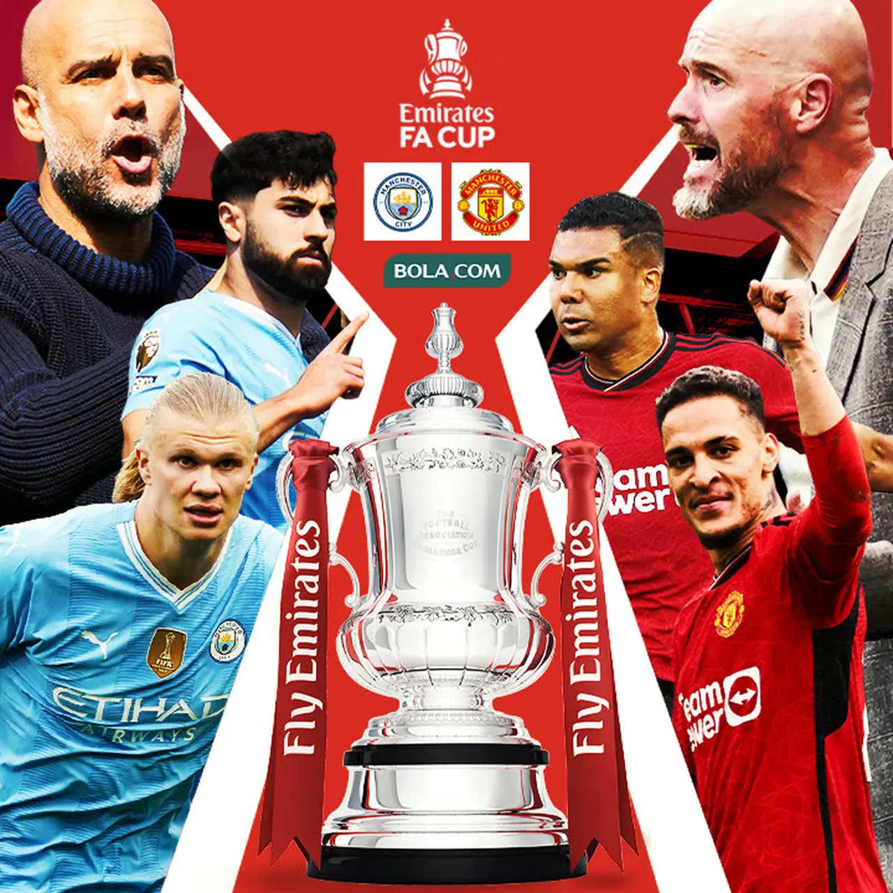 Nonton Live Streaming Final Piala FA, Sabtu 25 Mei 2024: Man City Vs MU - Inggris Bola.com