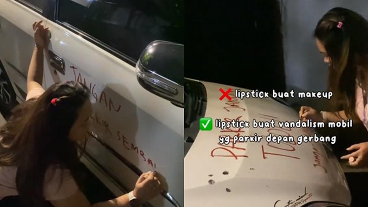 Emosi Tak Tertahankan, Seorang Wanita Coret-coret Bodi Daihatsu Ayla ...