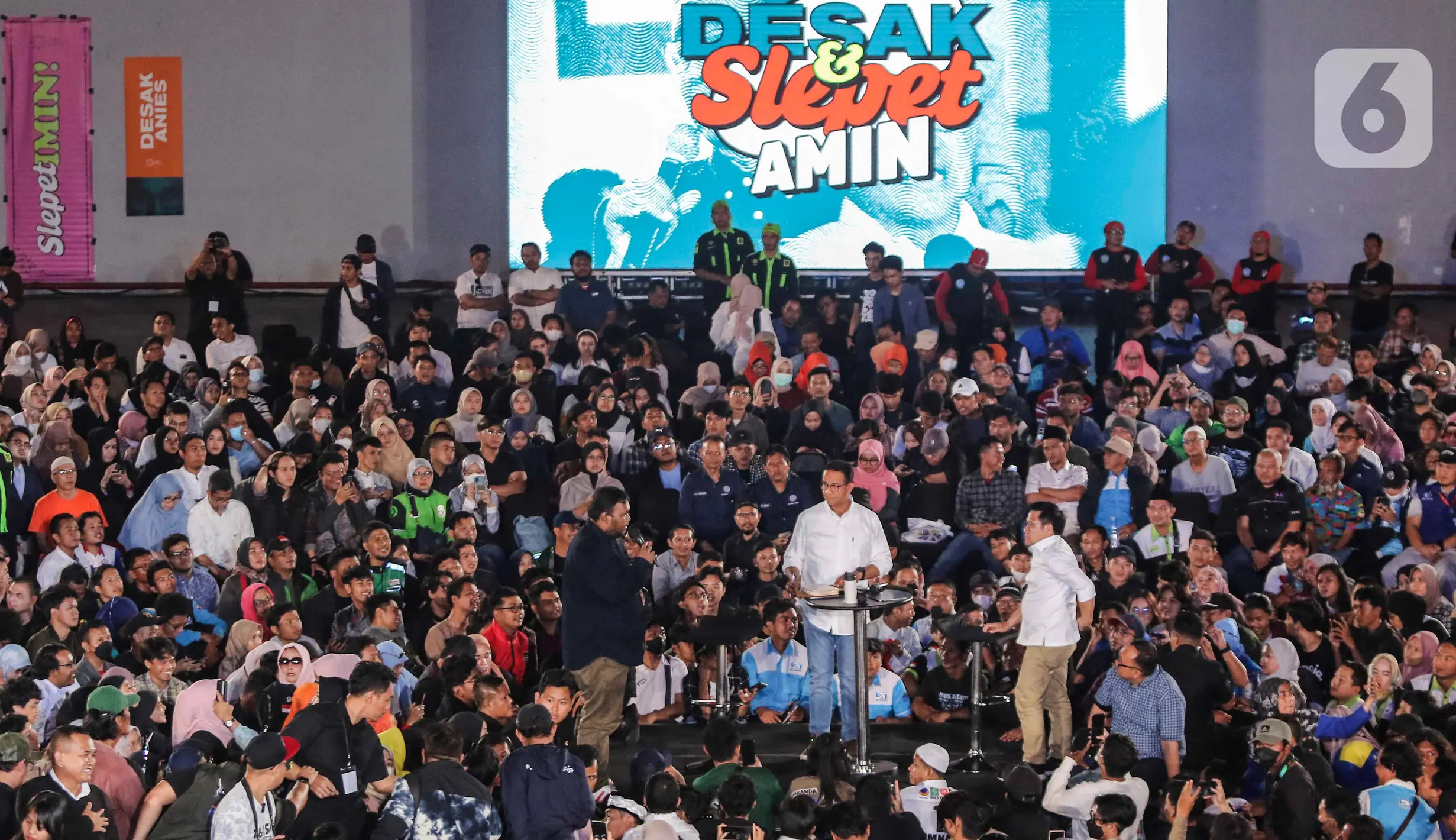 Mahasiswa hingga Buruh Hadiri Acara Desak dan Slepet AMIN di JIExpo ...