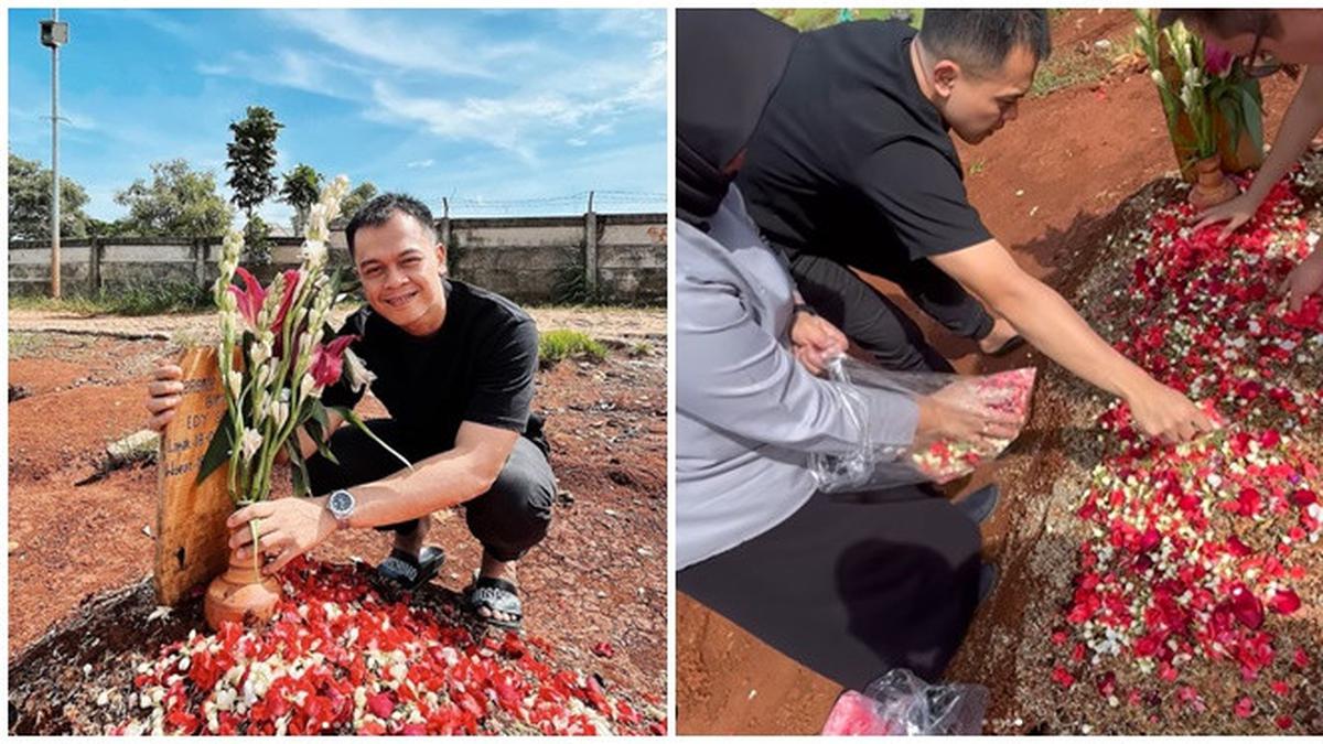 7 Hari Kepergian Istri, Ini 6 Momen Rio Alief Ziarah ke Makam Clerence ...