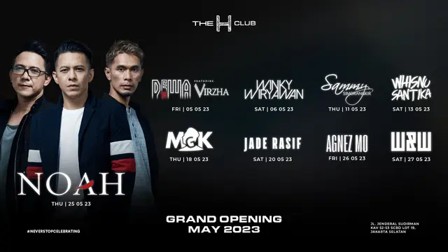 Agnez Mo, NOAH hingga Duo DJ Asal Belanda Siap Guncang Panggung The H Club SCBD - ShowBiz ...