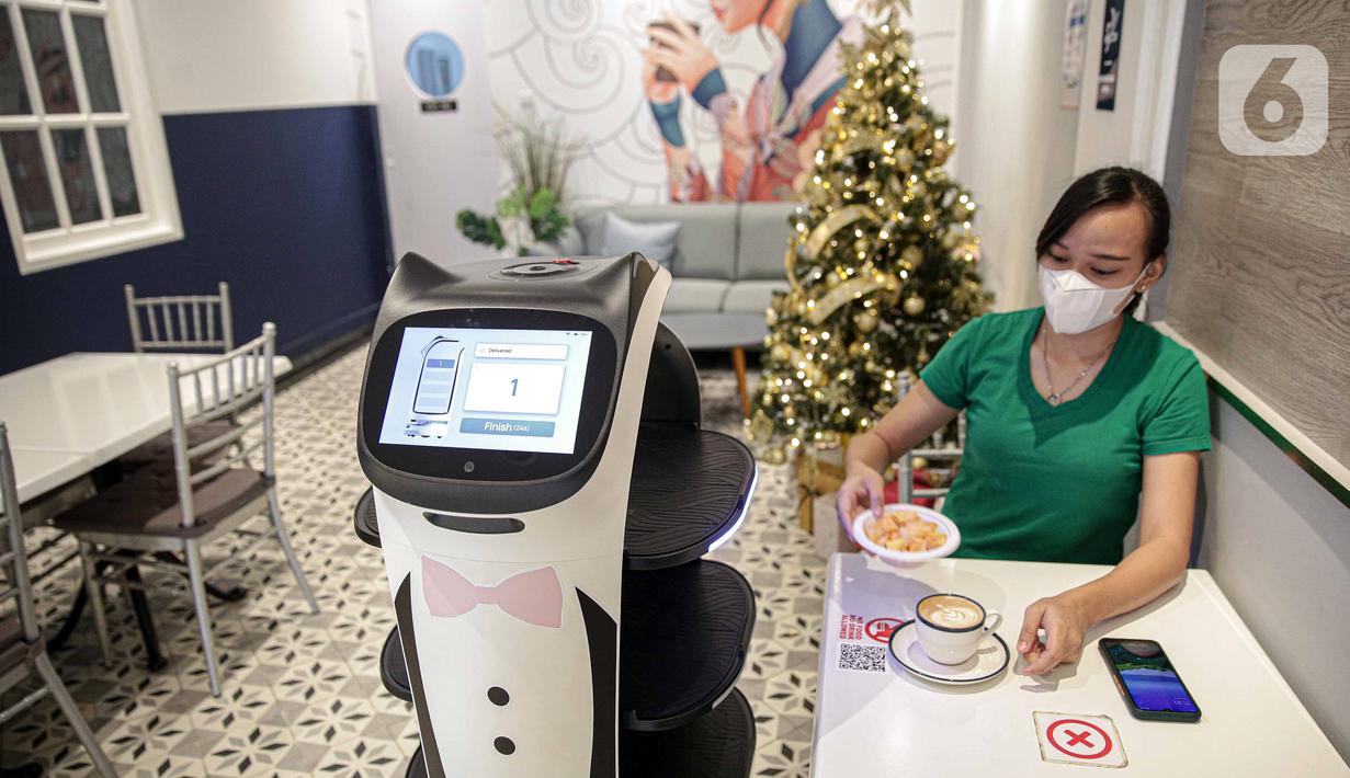 FOTO: Kafe di Pasar Baru Gunakan Robot Pengantar Pesanan Pelanggan ...