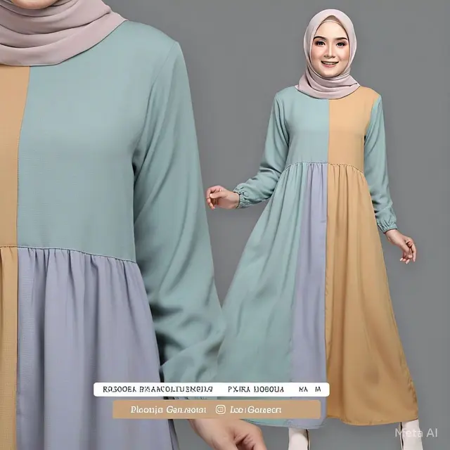 Wajib Punya! 6 Model Gamis Polos Kombinasi Dua Warna yang Bikin Tambah 'Menyala' - Islami ...