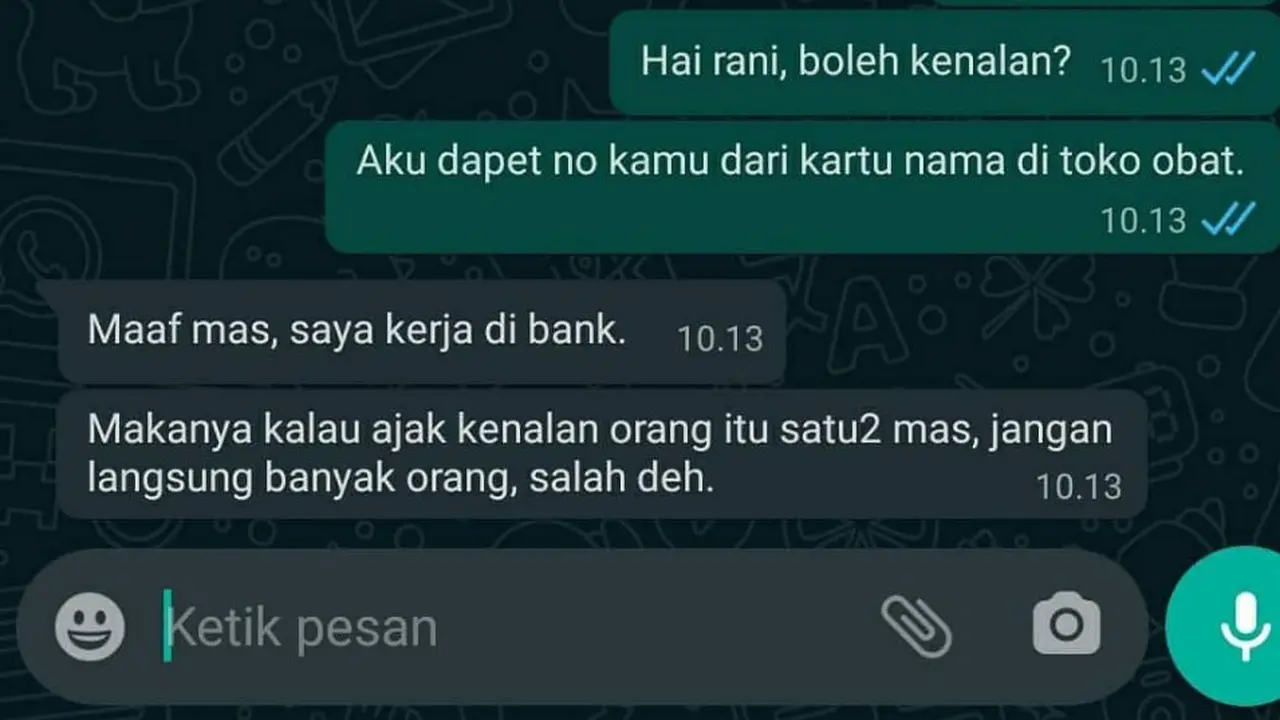 6 Chat Lucu Orang Ngajak Kenalan Ini Bikin Ngakak - Hot Liputan6.com