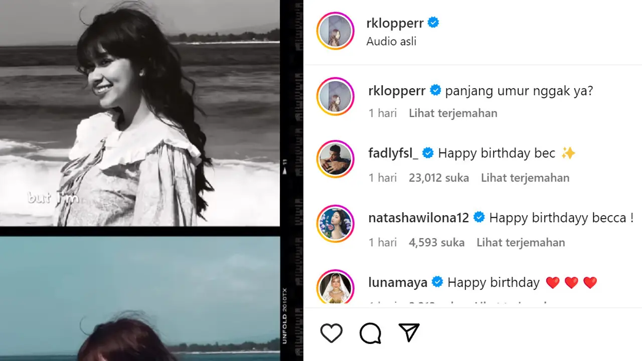 Rebecca Klopper Tak Dapat Ucapan Romantis dari Fadly Faisal di Hari Ultah ke-22, Pilih Kenang ...