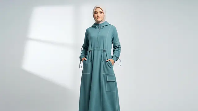 8 Model Gamis Warna Teal Terbaru Prediksi Tren 2026, Dari Minimalis ...