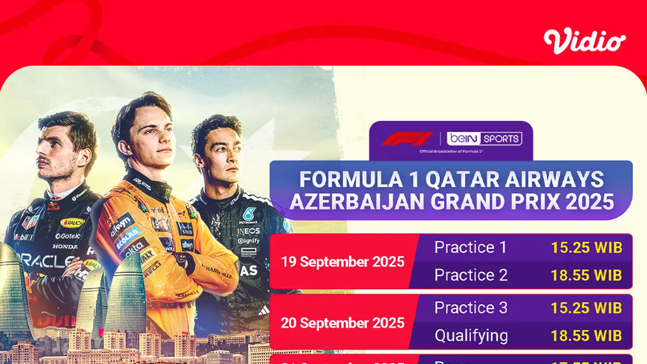 Link Live Streaming F1 Azerbaijan Grand Prix 2025: Eksklusif di Vidio - Ragam Bola.com