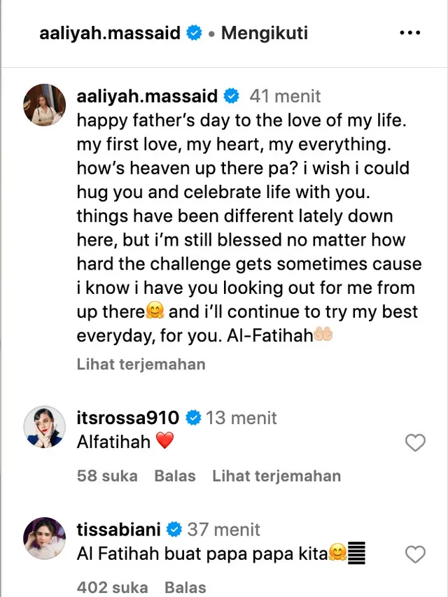 Surat Cinta Aaliyah Massaid buat Adjie Massaid di Hari Ayah: Gimana ...