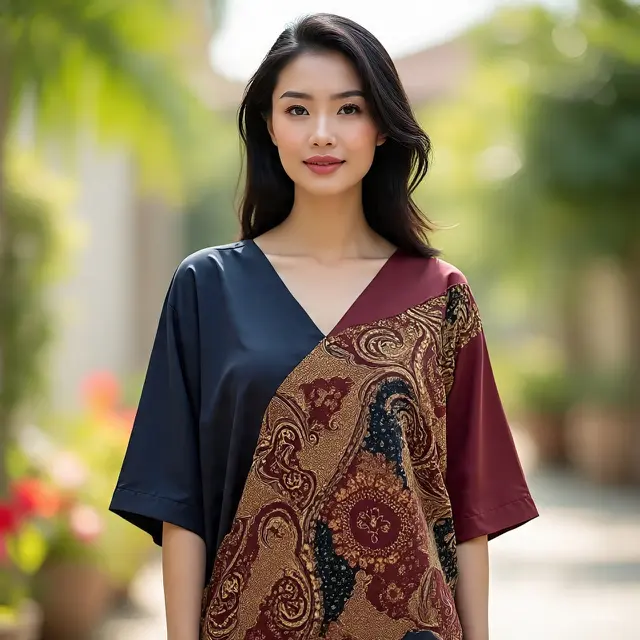 11 Model Baju Batik Kombinasi Kain Polos untuk Wanita Terbaru 2025, Simpel tapi Tetap Stylish ...