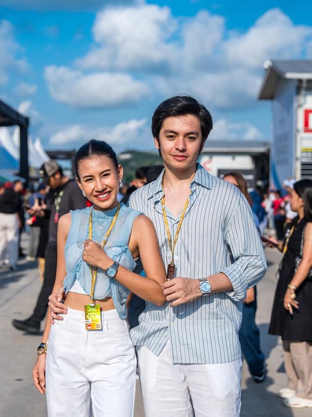 6 Gaya Kasual Angga Yunanda dan Shenina Cinnamon Nonton MotoGP di Mandalika