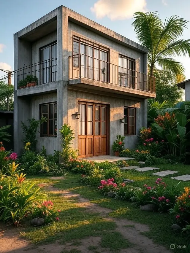 12 Model Rumah Estetik Sederhana 2 Lantai, Kombinasi Nyaman dan Efisien ...