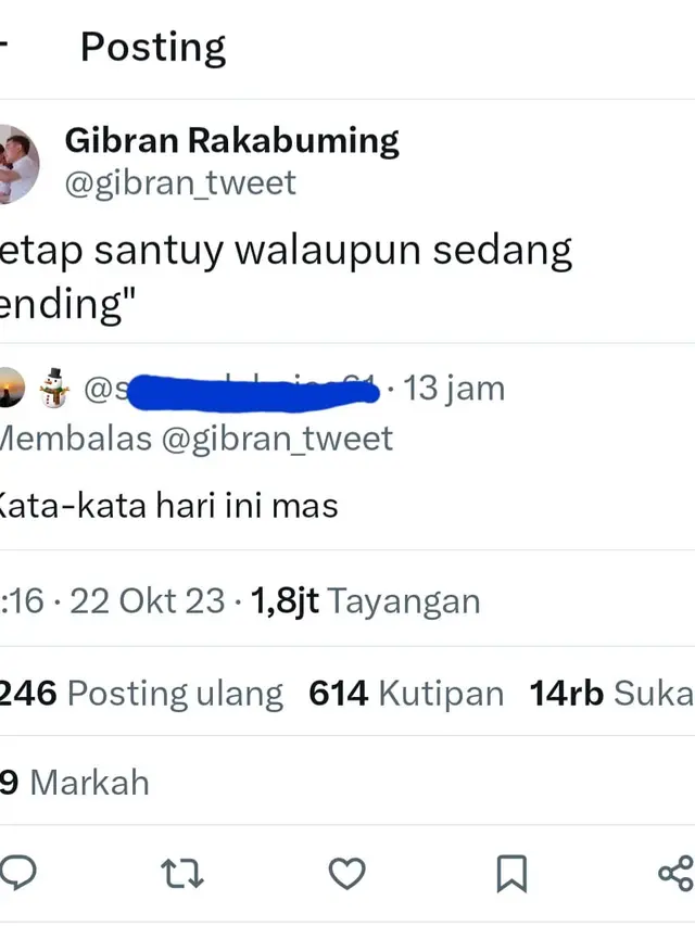 Reaksi Gibran Gara-Gara Viral Jadi Cawapres Prabowo: Tetap Santuy walaupun Sedang Trending ...