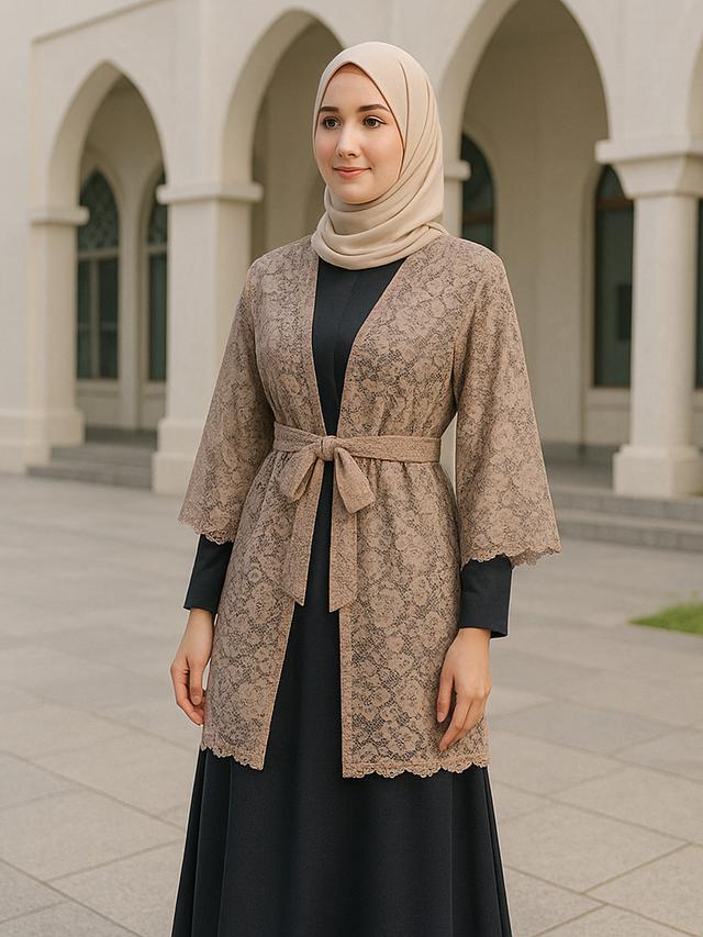 11 Rekomendasi Gamis Outer Brokat Tren 2025, Tetap Elegan dalam ...