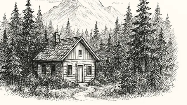 11 Sketsa Gambar Rumah dan Pemandangan yang Mudah Ditiru Pemula ...