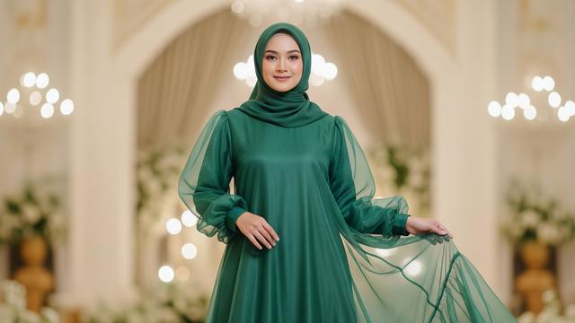 9 Model Gamis Warna Emerald Tren 2026, Anggun dan Modern untuk Setiap Acara