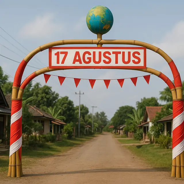 8 Gambar Gapura 17 Agustus dari Bambu Simple, Rekomendasi Dekorasi ...