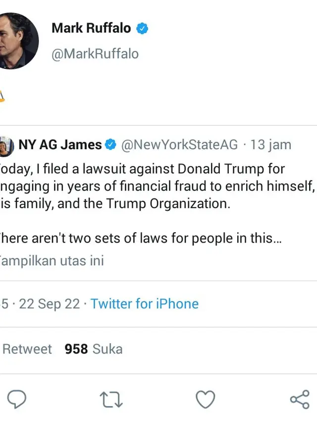 Donald Trump Digugat Jaksa Agung Negara Bagian New York, Mark Ruffalo ...