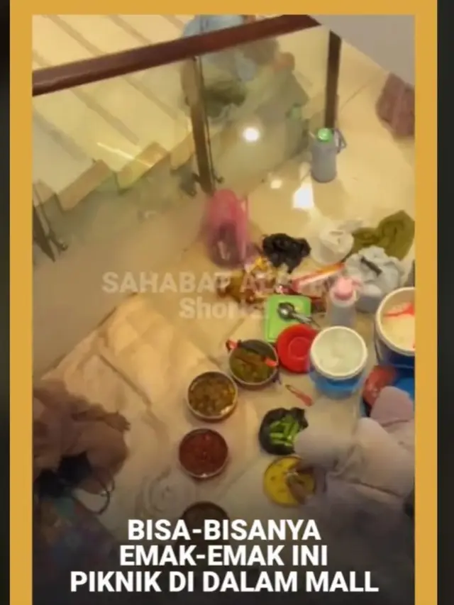 Viral Emak-Emak Piknik di Mal, Bawa Tikar,Tempat Nasi dan Lauk Lengkap - Lifestyle Liputan6.com