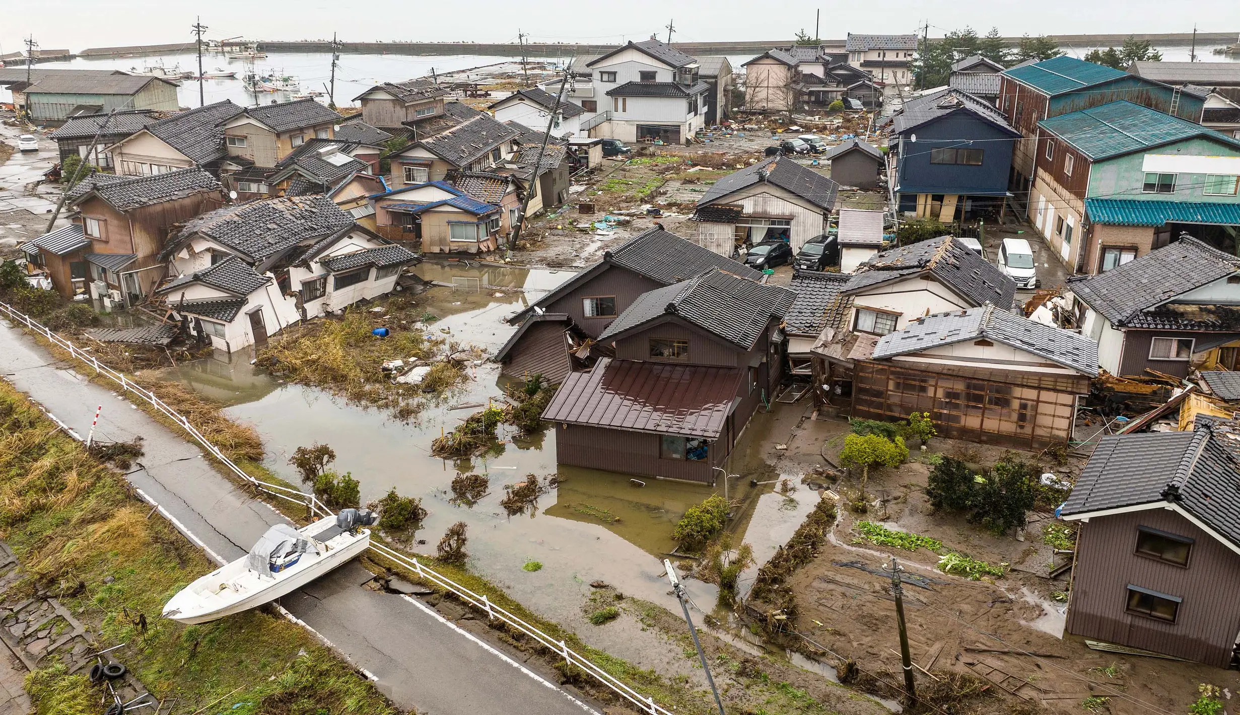 Kondisi Kota Suzu di Prefektur Ishikawa Pasca Guncangan Gempa ...