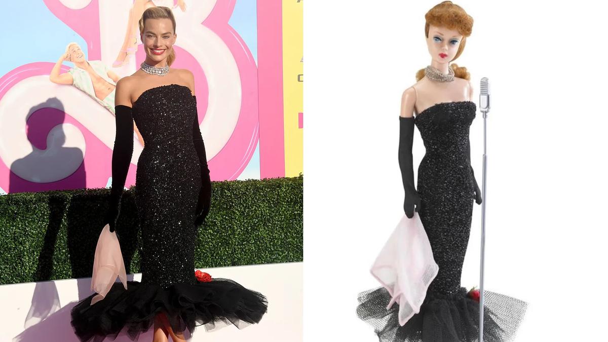 13 Momen Margot Robbie Cosplay Kenakan Outfit Asli dari Boneka Barbie