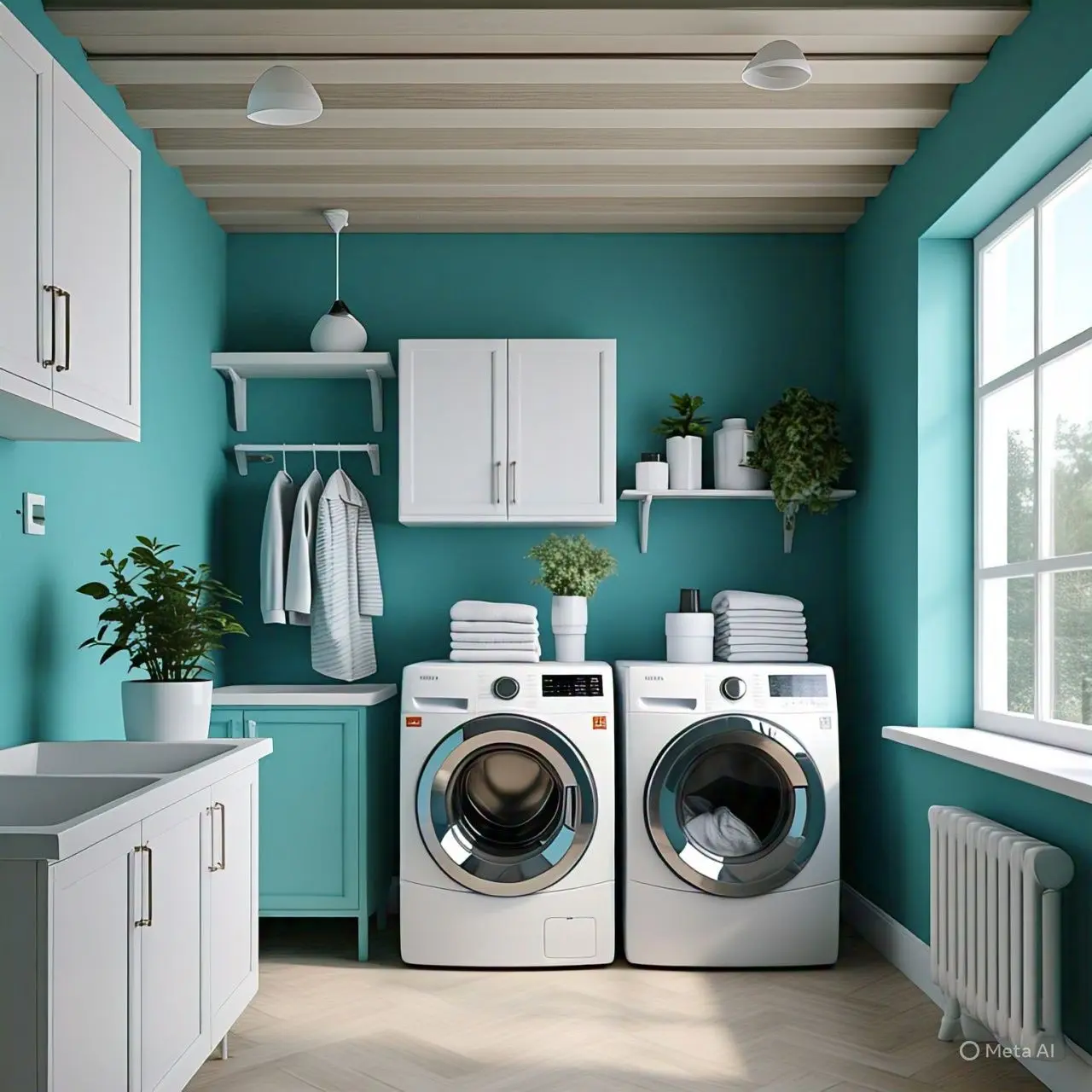 12 Inspirasi Warna Ruang Cuci Pakaian, Interior Menarik Bikin Tak Mudah ...