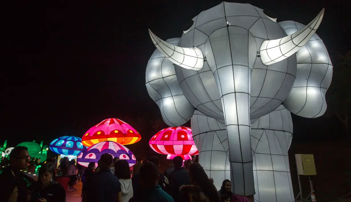 FOTO: Gemerlap Warna-warni Festival Lampu Termegah Sambut Natal di ...