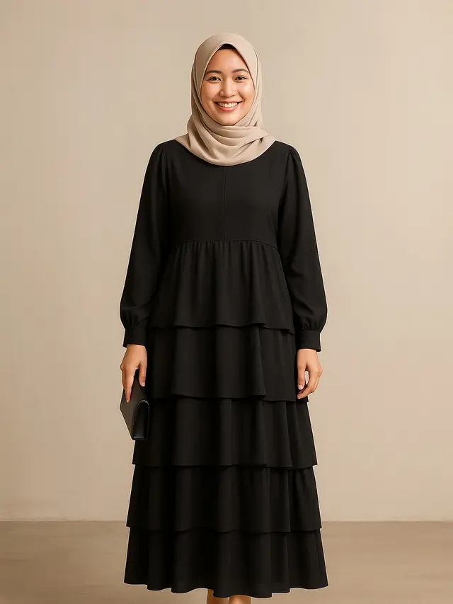 10 Model Gamis Hitam Kekinian 2025, Ini Desain yang Tidak Monoton dan ...