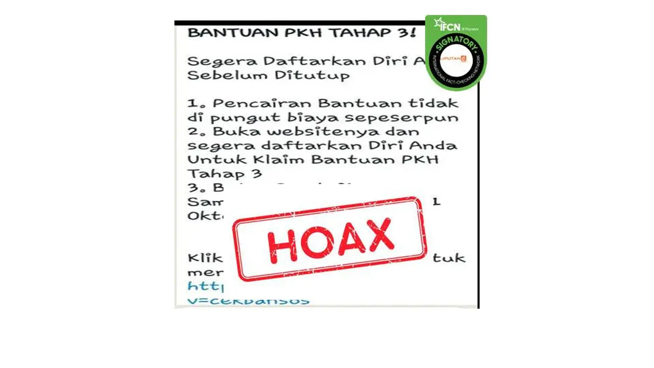 Cek Fakta: Hoaks Pesan Berantai Berisi Link Pendaftaran PKH Tahap 3 ...