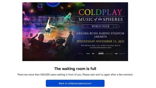 Warganet Keluhkan Antrean War Tiket Coldplay Enggak Masuk Akal, Sampai ...
