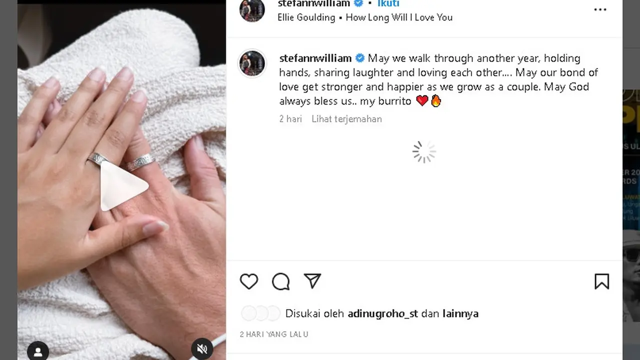 6 Potret Mesra Stefan William dan Ria Andrews Sang Kekasih, Pamer ...