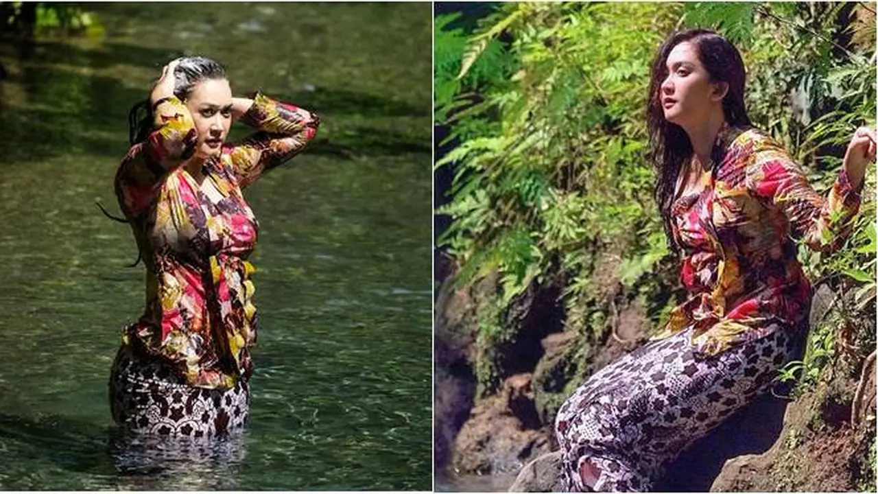 6 Potret Nafa Urbach Main di Sungai, Momen Makan Mi Hingga Keramas Curi Perhatian - Hot Liputan6.com