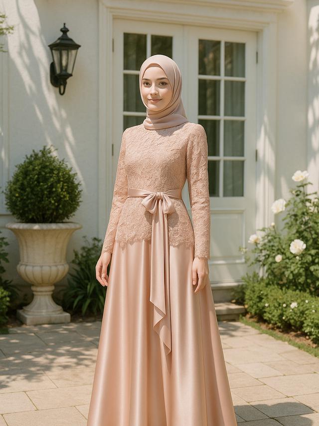 12 Model Gamis Modern Brokat yang Bikin Tampilan Lebih Berkelas