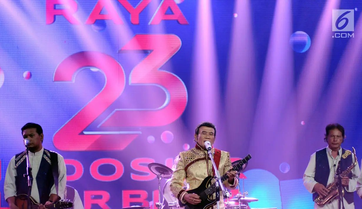 FOTO: Aksi Panggung Rhoma Irama dan Soneta Grup di HUT ke-23 Indosiar - Foto Liputan6.com