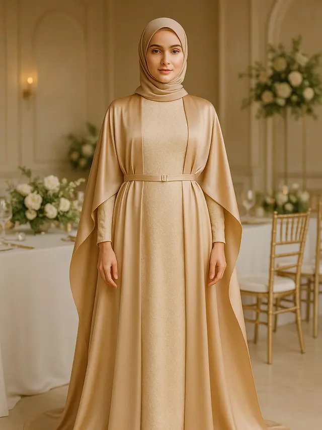 8 Model Long Dress Polos Kombinasi Outer Kimono Terbaru 2025, Tampil ...