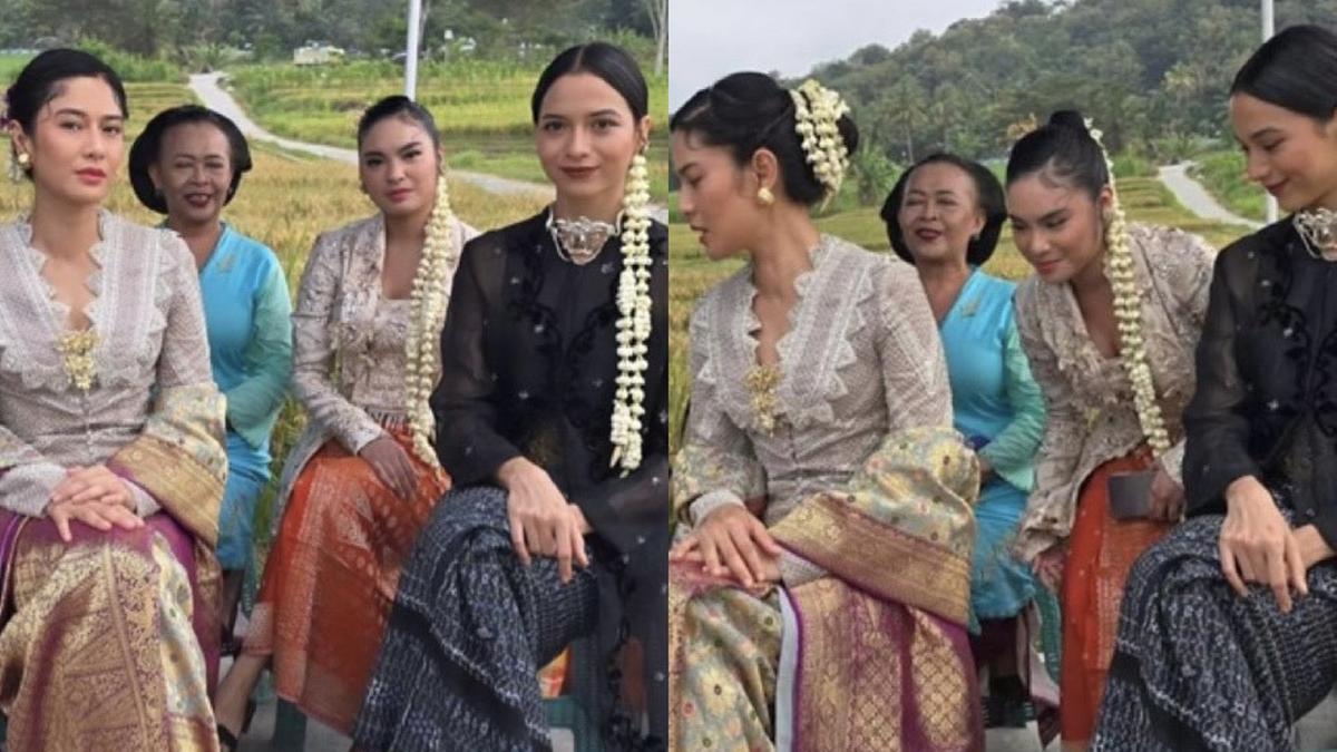 6 Adu Gaya Dian Sastrowardoyo dan Putri Marino Dibalut Kebaya Modern serta Hiasan Rambut Ronce ...